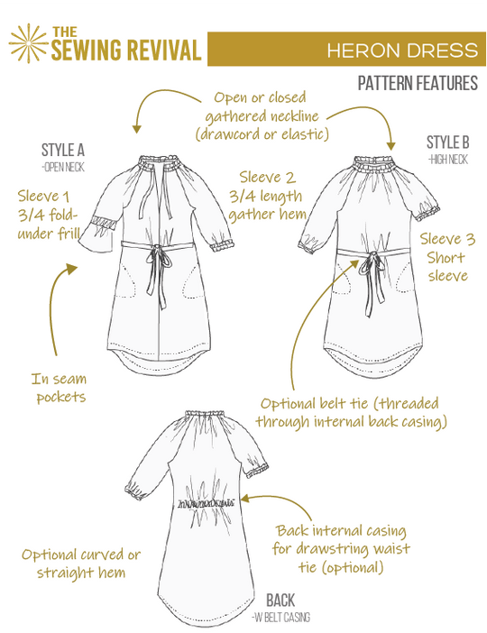 Heron Dress PDF sewing pattern for women – The Sewing Revival